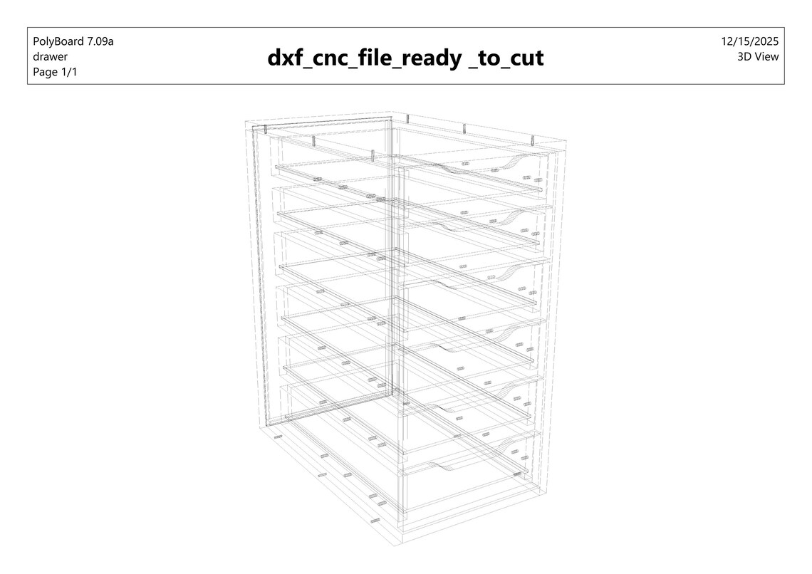 Plywood_mdf CNC Cabinets Drawer DXF Files Ready-to-cut Router Template ...