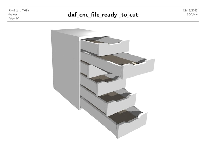 Plywood_mdf CNC Cabinets Drawer DXF Files Ready-to-cut Router Template ...