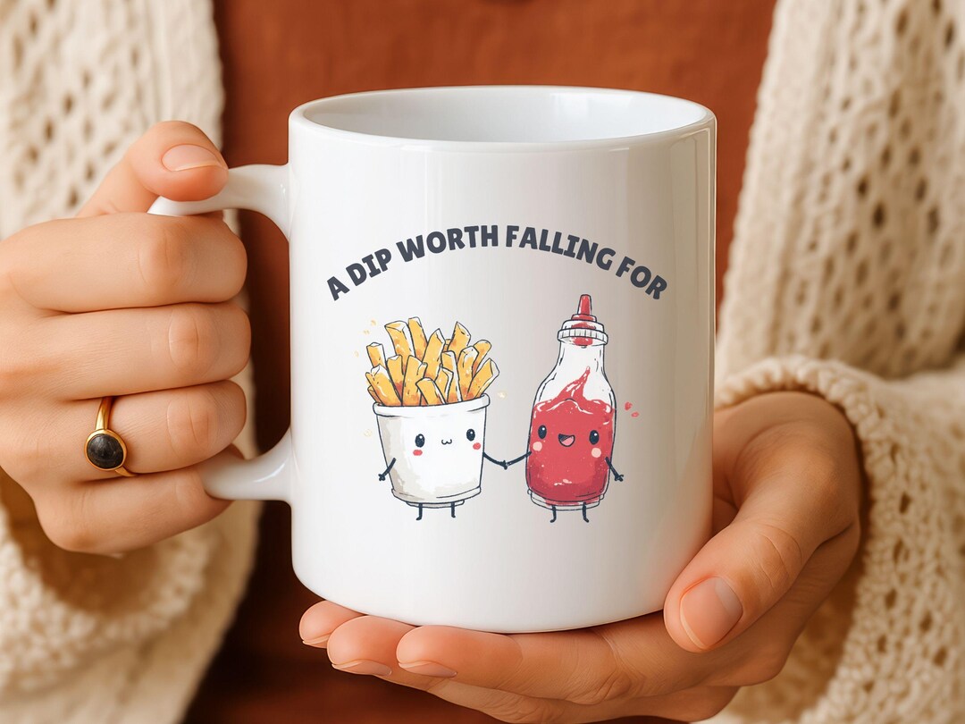 Cute Fries and Ketchup Couple Mug | Ceramic Mug 11oz 15oz - Etsy