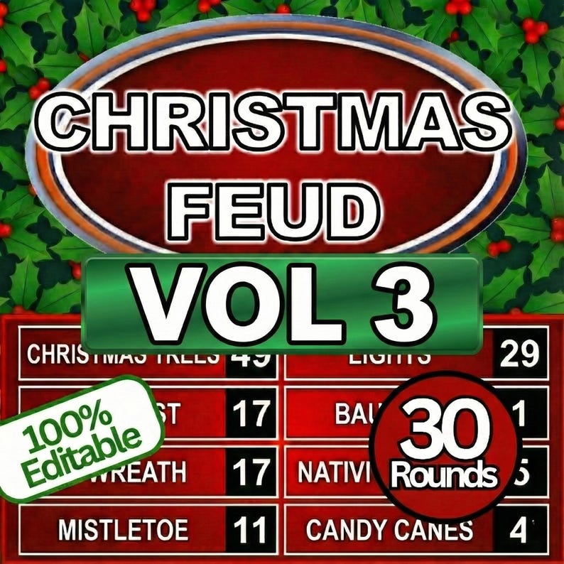 Christmas Feud Game, Holiday Family Feud Style Game, Fun Christmas ...