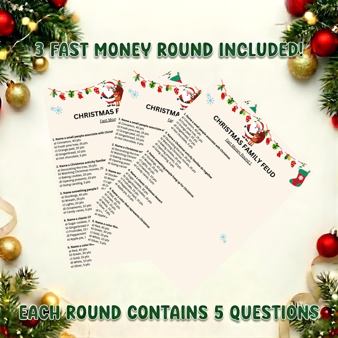 Christmas Family Feud | Printable Christmas Party Game | Christmas ...