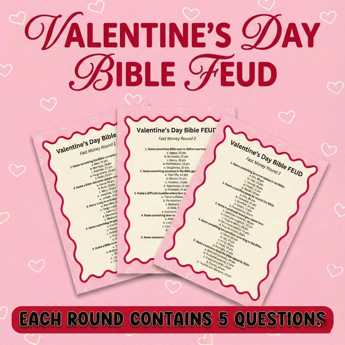 Valentine’s Day Bible Feud Game | Christian Family Game | Printable ...