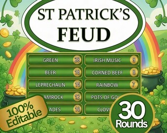 Printable St. Patrick's Day Feud Game | St. Patrick's Day Friendly Feud ...
