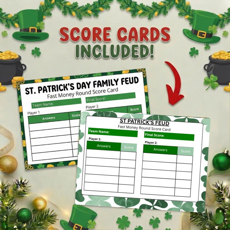 Printable St. Patrick's Day Feud Game | St. Patrick's Day Friendly Feud ...