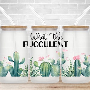 Beer Glass Can Cup, Succulent Iced Coffee Cup, Garden Plants Coffee Can ...