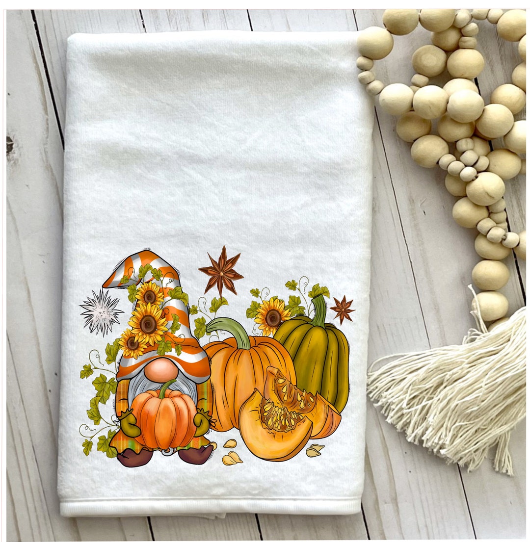 Fall Kitchen Towels, Gnome Fall Towels, Unique Microfiber Gnome Towels ...