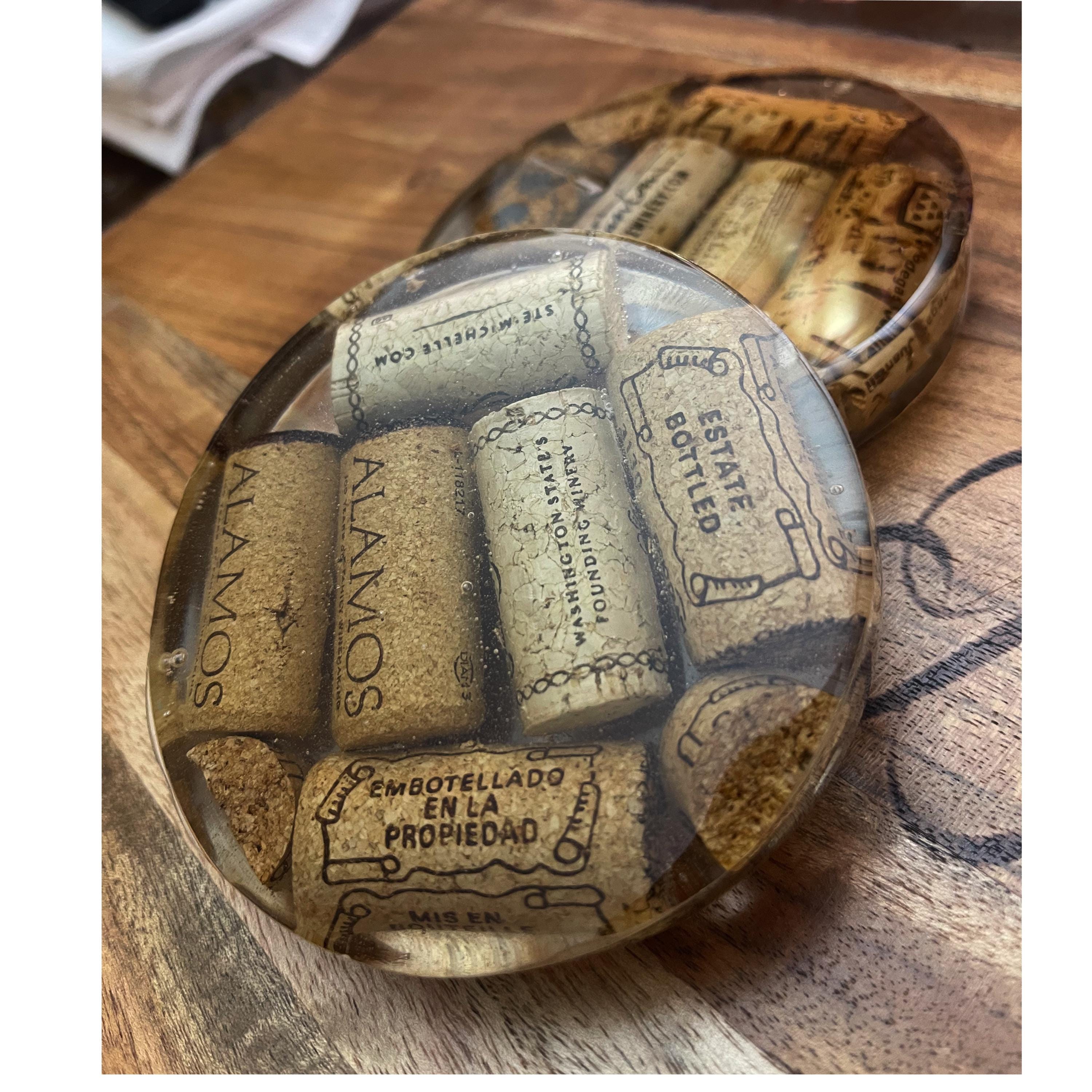 Wine Cork Resin Coasters, Eco Friendly, Housewarming Gift - Etsy