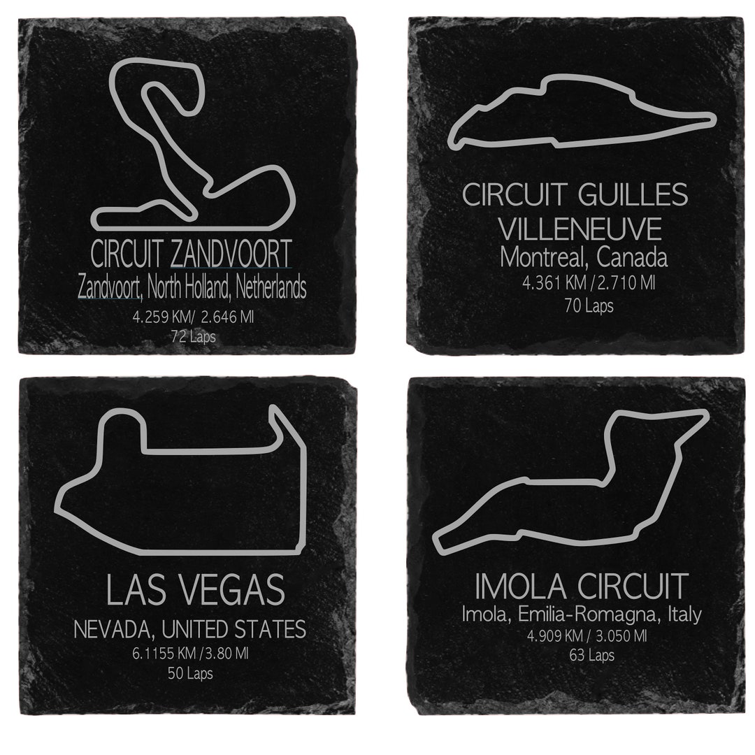 F1 Race Track Slate Stone Coasters: Customizable Car Racing Gift - Etsy