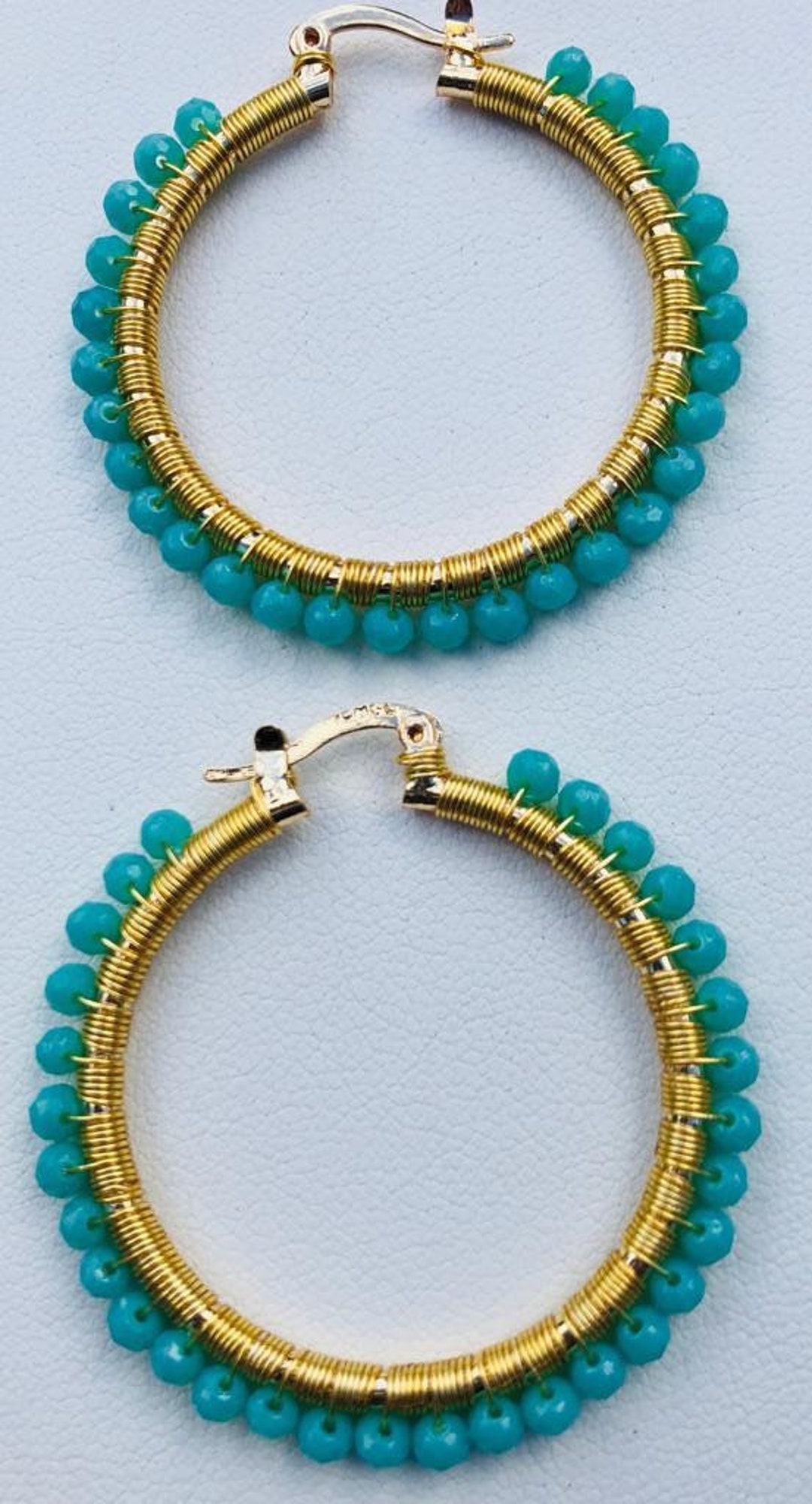 Turquoise Hoop Earrings, Hoop Earrings, Turquoise Hoops, Earrings ...