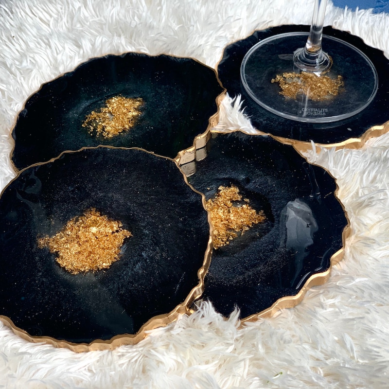Gold Coasters - Etsy