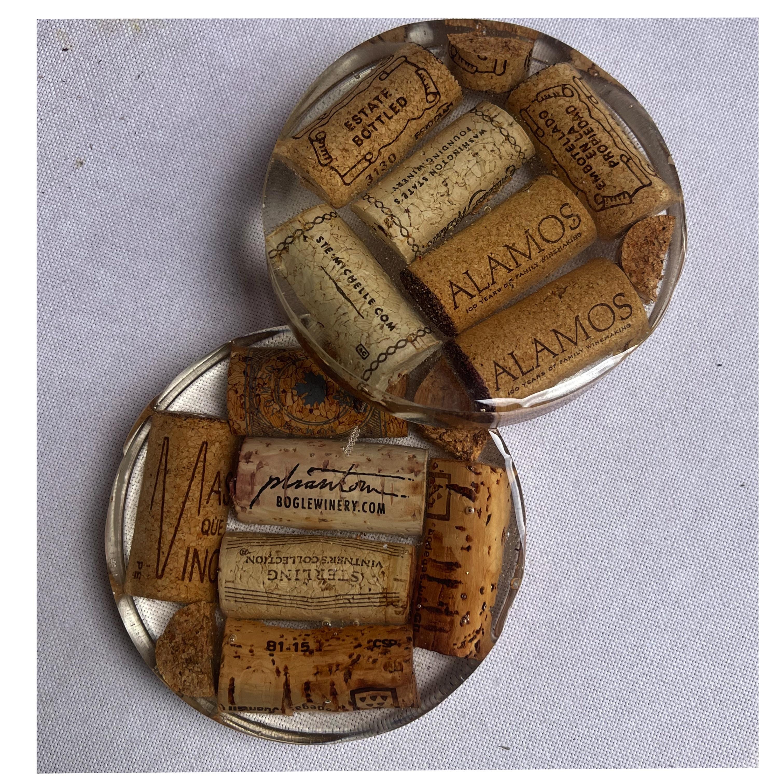 Wine Cork Resin Coasters, Eco Friendly, Housewarming Gift - Etsy