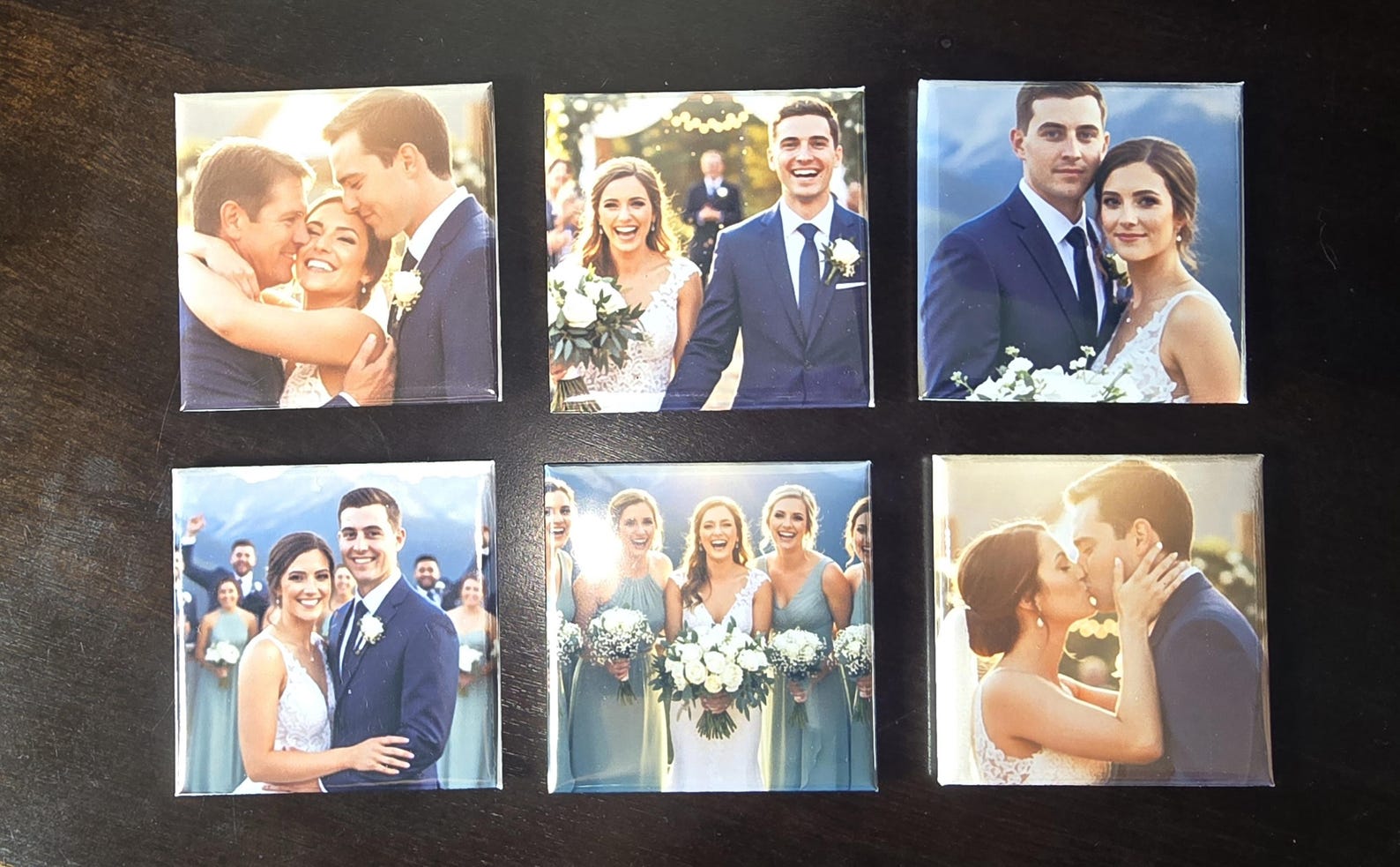 Wedding Photo Magnets, Custom Photo Magnets 2x2 , Personalized Fridge ...