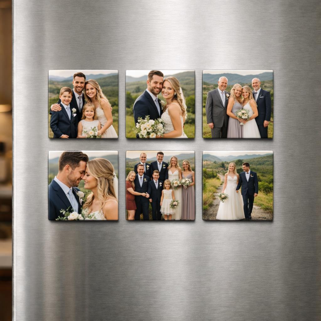 Wedding Photo Magnets, Custom Photo Magnets 2x2 , Personalized Fridge ...