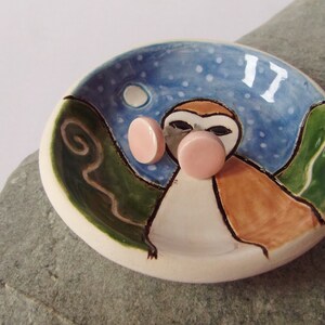 Ceramic Pottery Barn Owl and Moon Dish Bowl, British Wildlife, Owl Home ...