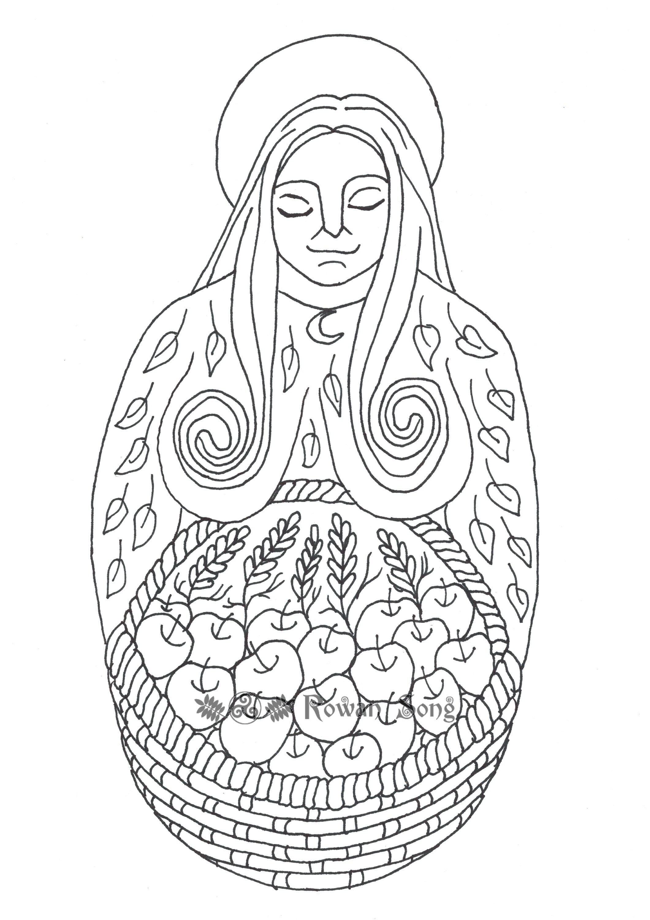 Printable Goddess Coloring Page, Pagan Coloring Page, Pagan Printable ...