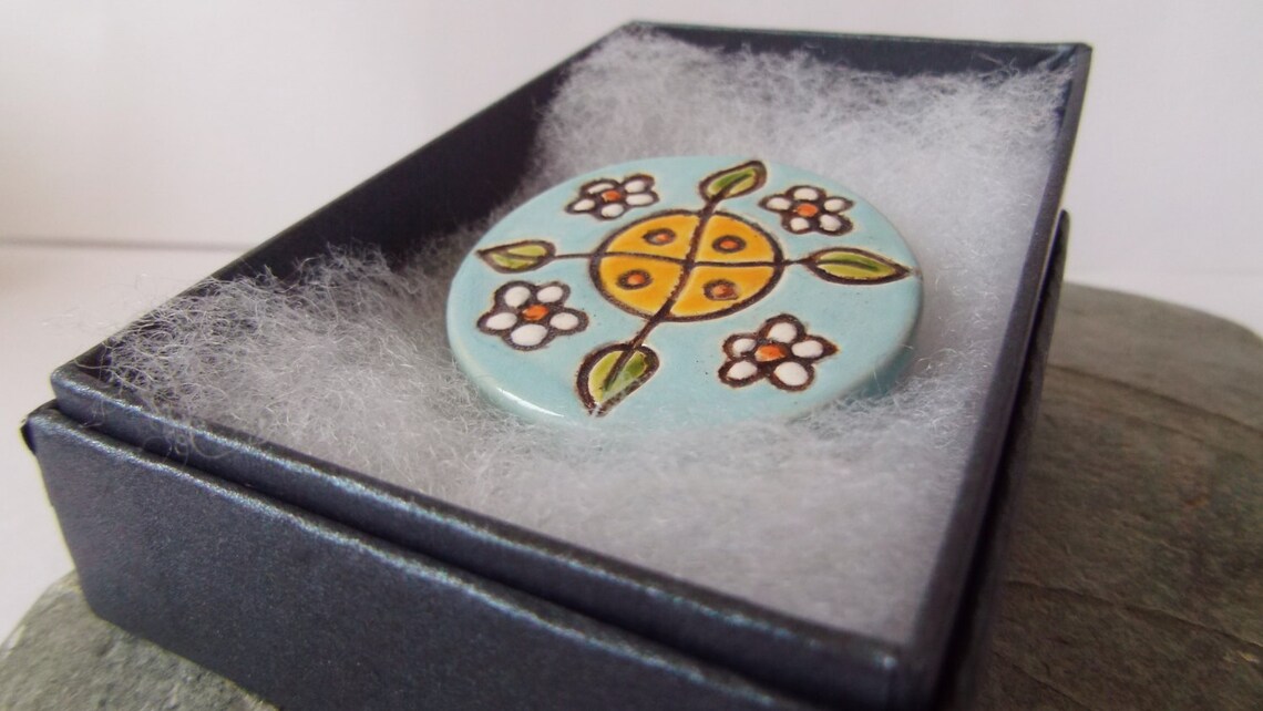 Ceramic Sun Wheel Brooch Pin, Sun Wheel Jewelry, Scarf Pin, Shawl Pin ...