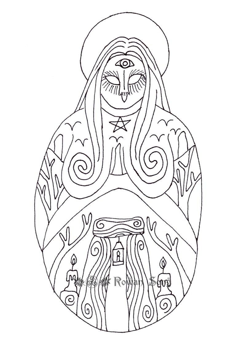 Printable Goddess Coloring Page, Pagan Coloring Page, Pagan Printable ...