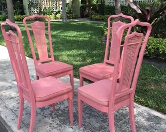 High back cane chair | Etsy