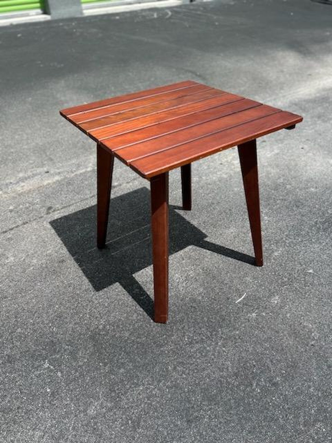 Slatted Wood Bistro High Top Table - Etsy