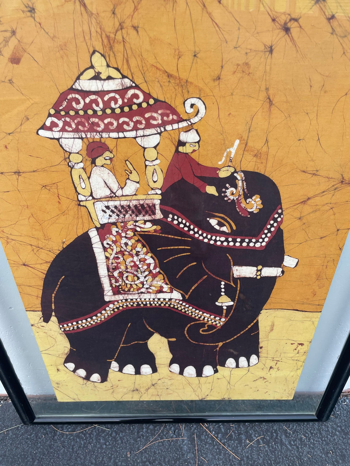 Beautiful Batik Elephant With Rider in A Wood Floating Frame - Etsy