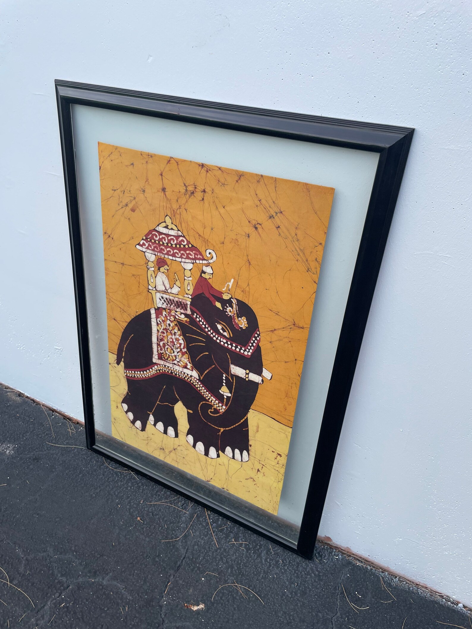 Beautiful Batik Elephant With Rider in A Wood Floating Frame - Etsy