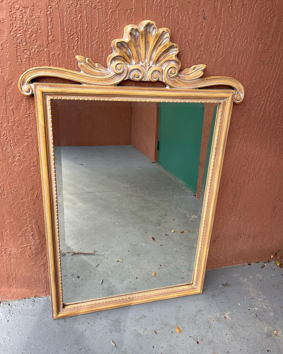 Vintage Shell Mirror Golden Brown / Coastal Palm Beach - Etsy