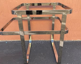 Chrome Glass Side Table - Etsy
