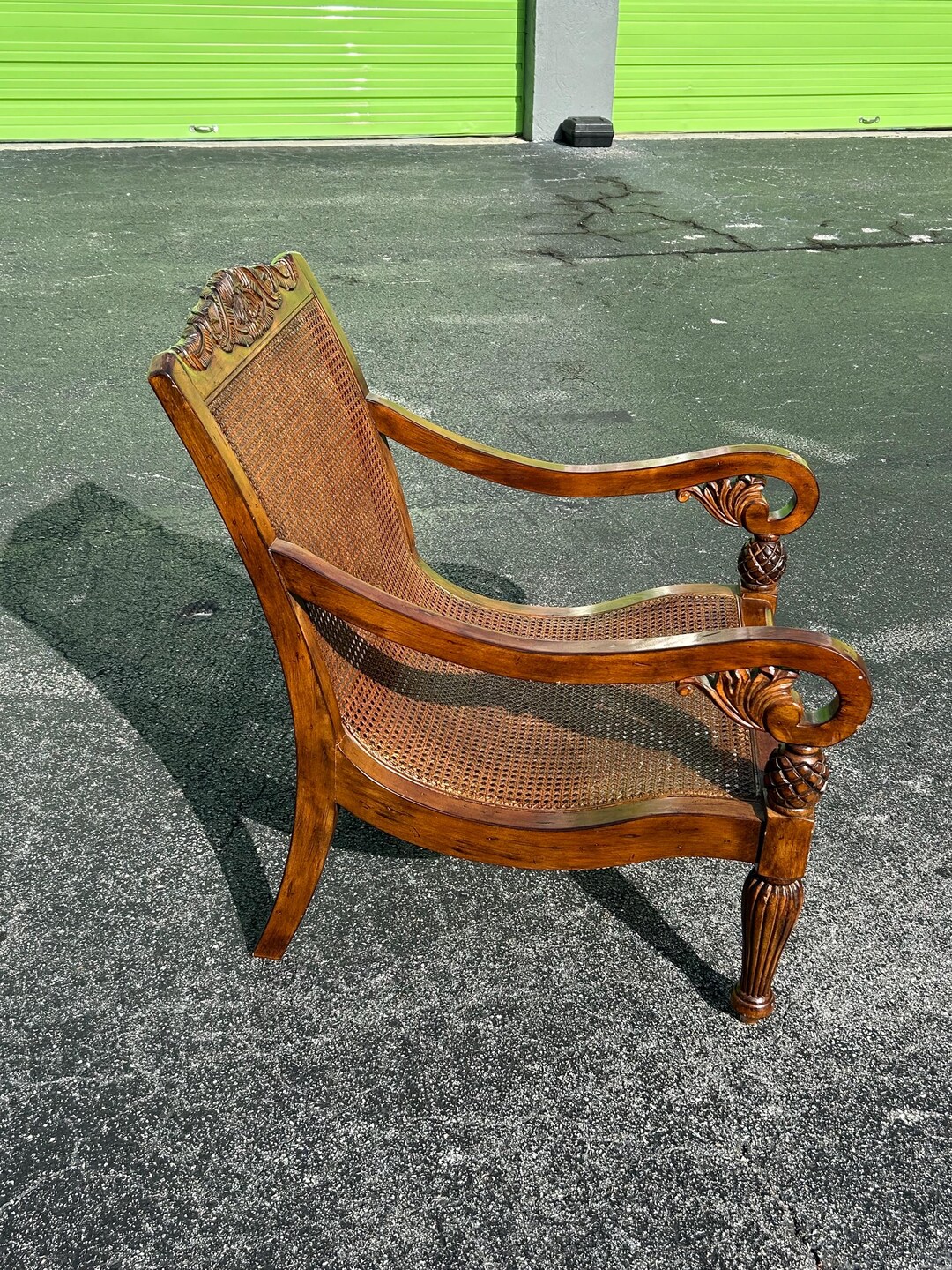 Vintage Island Style British Colonial Plantation Cane Chair With ...
