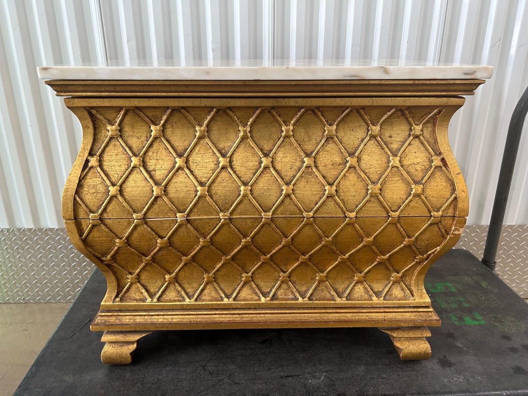 1950s Harlequin Gold Leaf Bombay Chest Colonnade Collection Hollywood ...