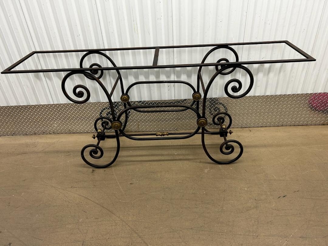 Vintage Iron French Pastry Cart Style Console Dining Table With Custom ...