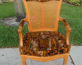 High back cane chair | Etsy