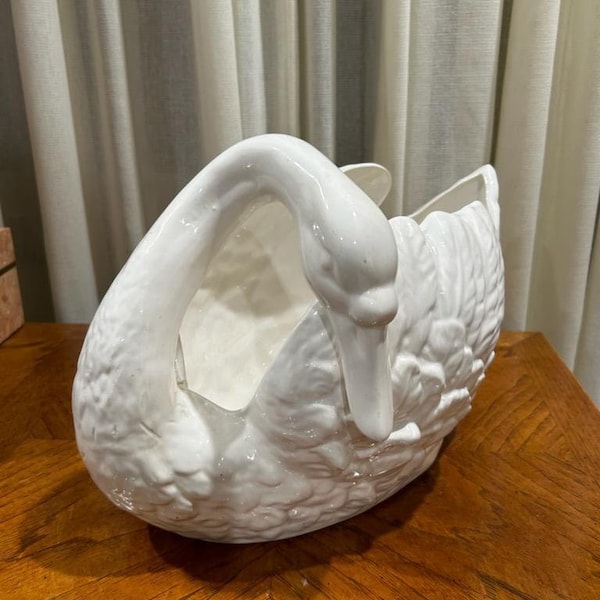 Ceramic Swan Planter - Etsy