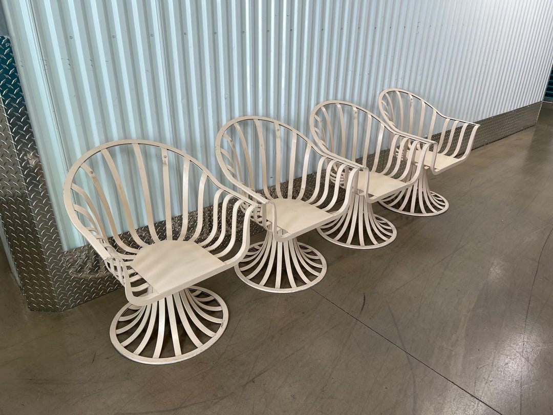 Set of 4 Aluminum Herbert Saiger for Woodard Tulip Patio Chairs ...