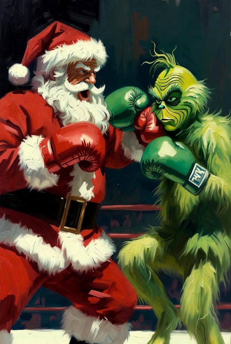 Twas the Fight Before Christmas Wall Art - Etsy
