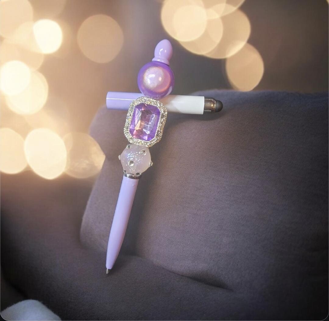 Purple Turquoise Pink Rhinestone Stylus Pen | Handmade Bling Pen ...