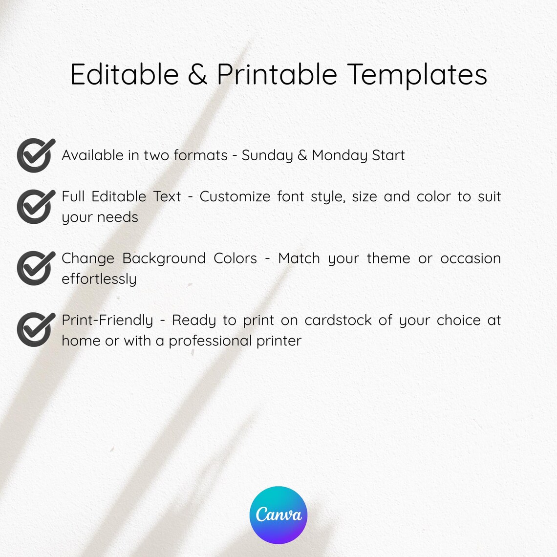 Editable 2026 Mini Calendar, Printable in Size 4.25x5.5 or A6, Instant ...