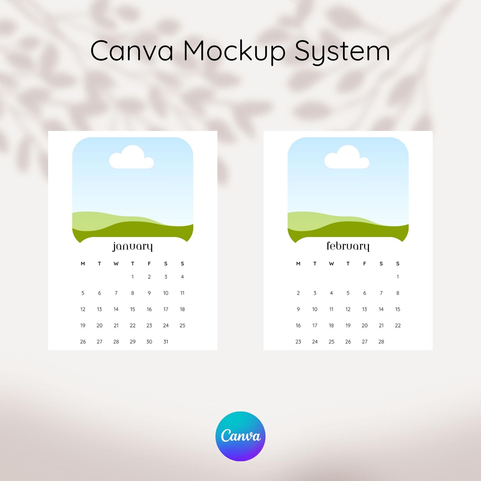 Editable 2026 Mini Calendar, Printable in Size 4.25x5.5 or A6, Instant ...