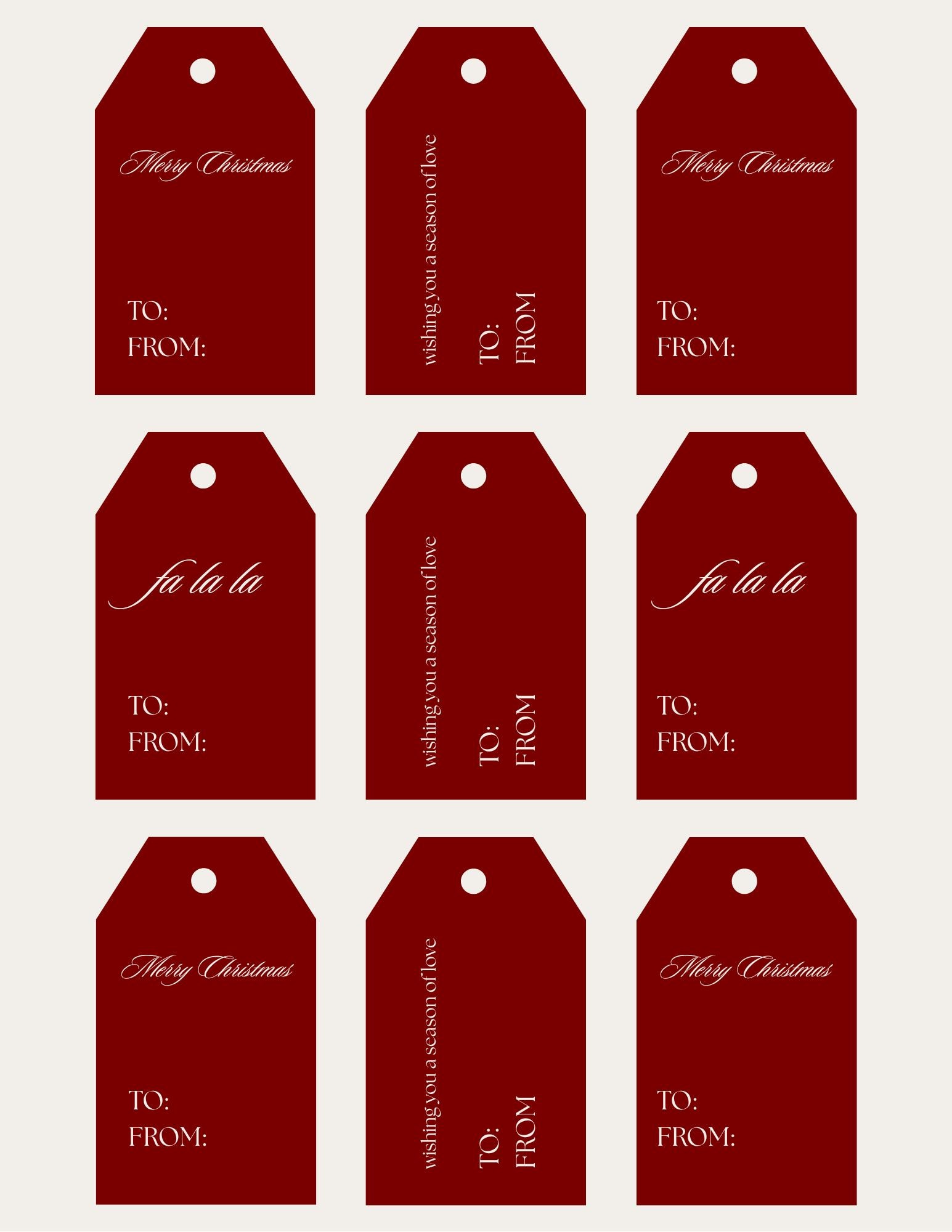 Minimalist Christmas Gift Tags - Etsy