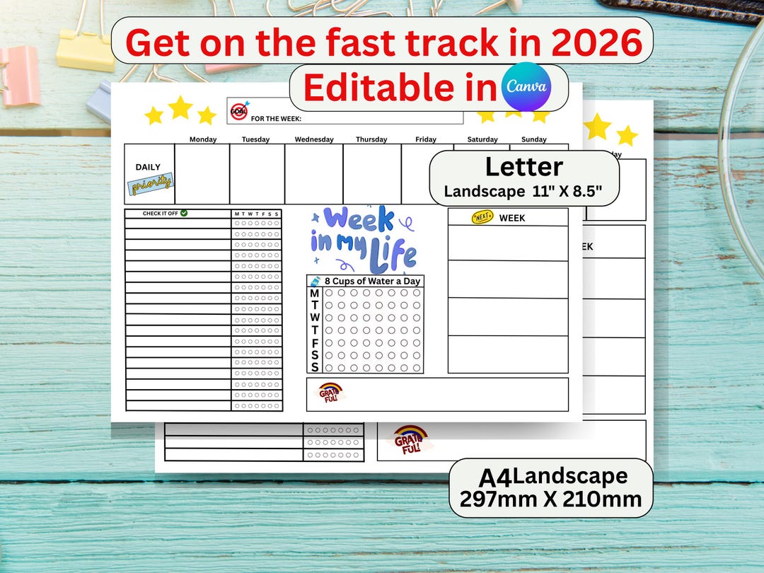 Weekly Life Checklist Printable (a4/letter Sizes) - Etsy