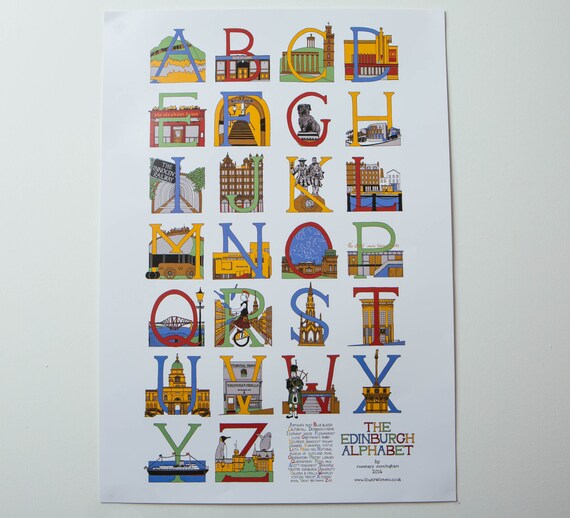 Edinburgh Alphabet A2 Poster / Print - Etsy