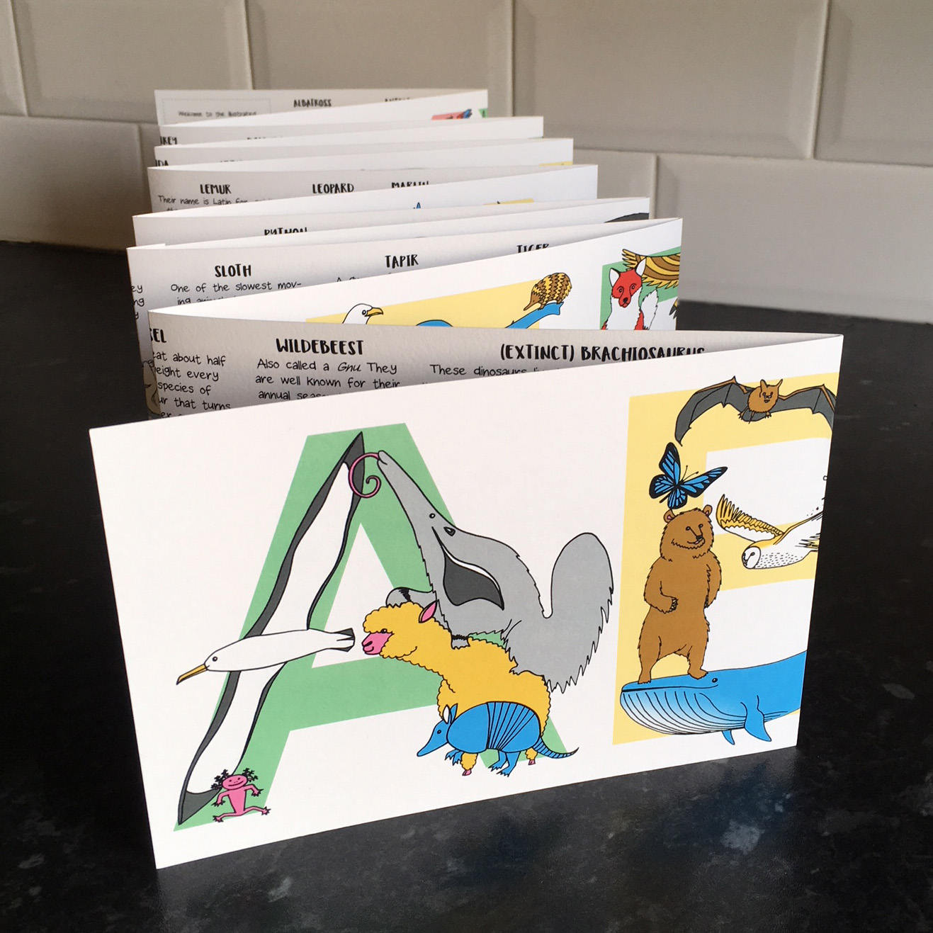 Animalphabet Concertina - 3 Metres of Illustrated Animal Alphabet - Etsy