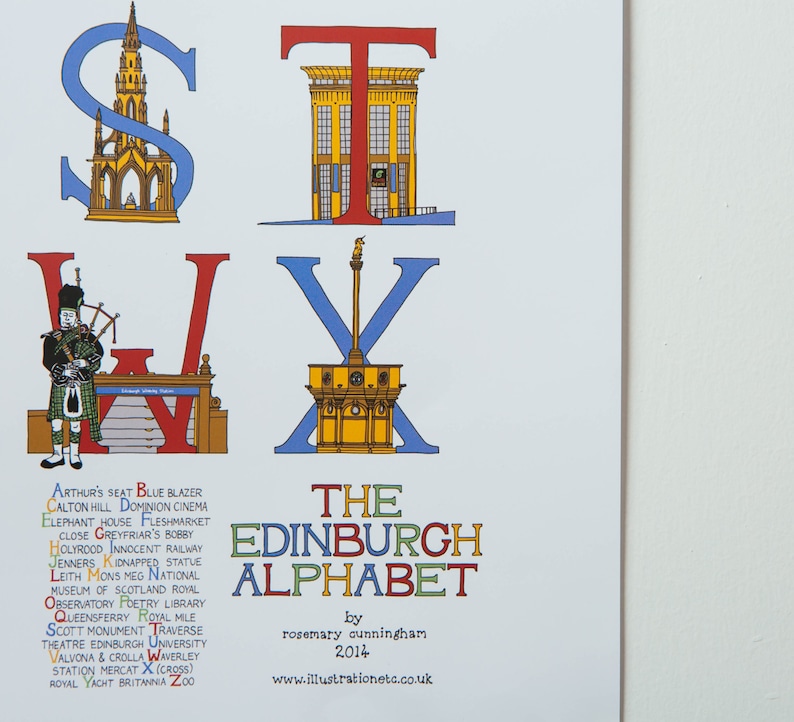 Edinburgh Alphabet A2 Poster / Print - Etsy