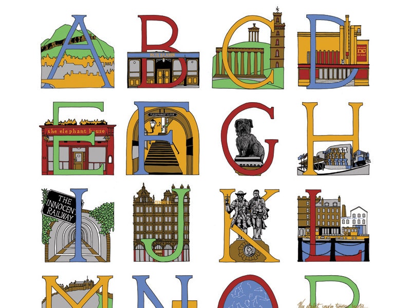 Edinburgh Alphabet A2 Poster / Print - Etsy