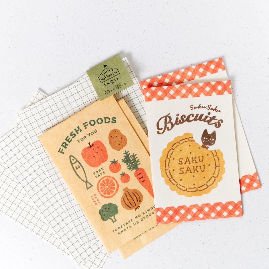 Marché French Fresh Fruit Mini Letter and Envelope Set by Furukawashiko ...