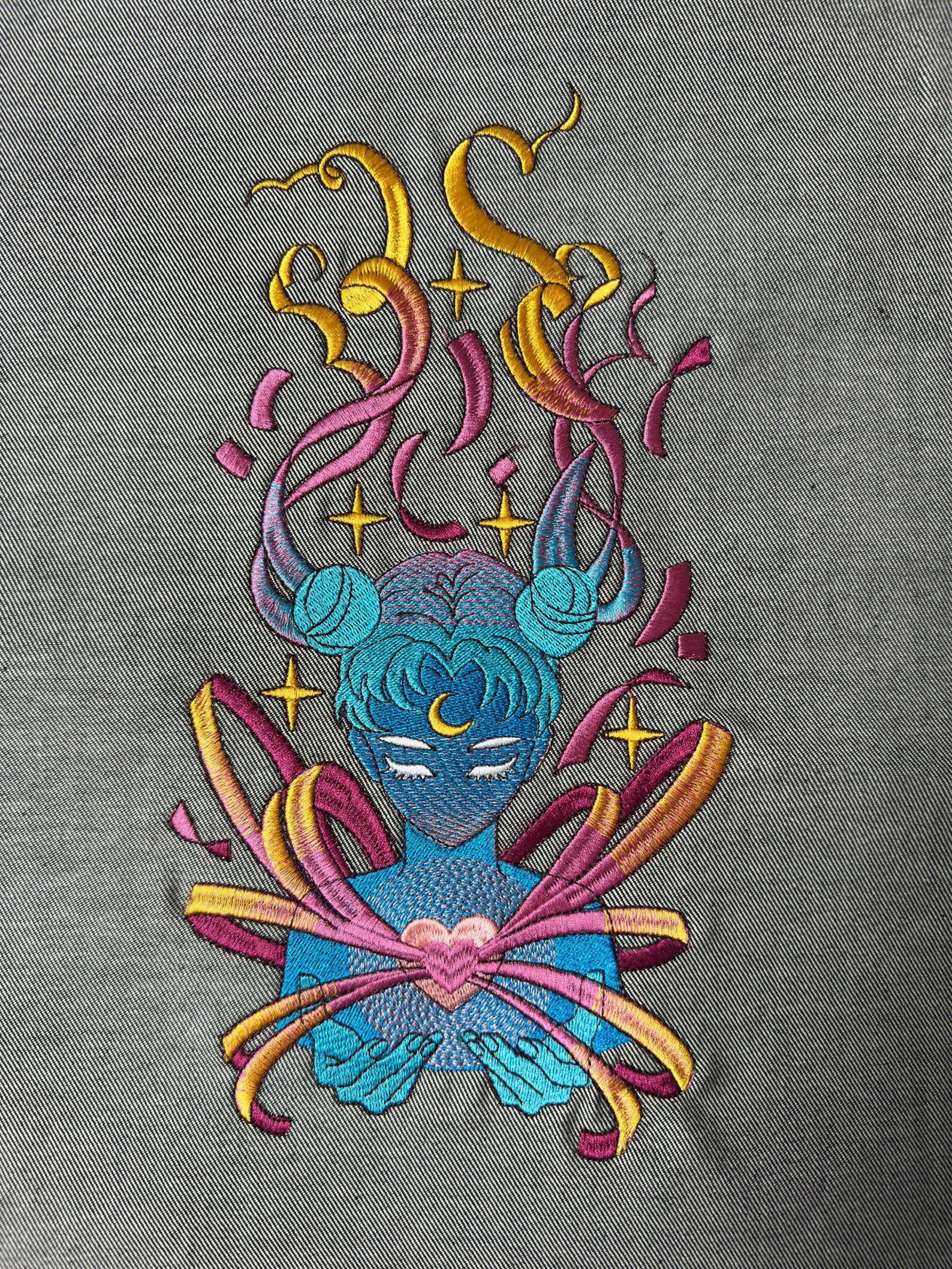 Sailor Moon Embroidery Design | Magical Girl, Moon & Heart (PES DST JEF ...
