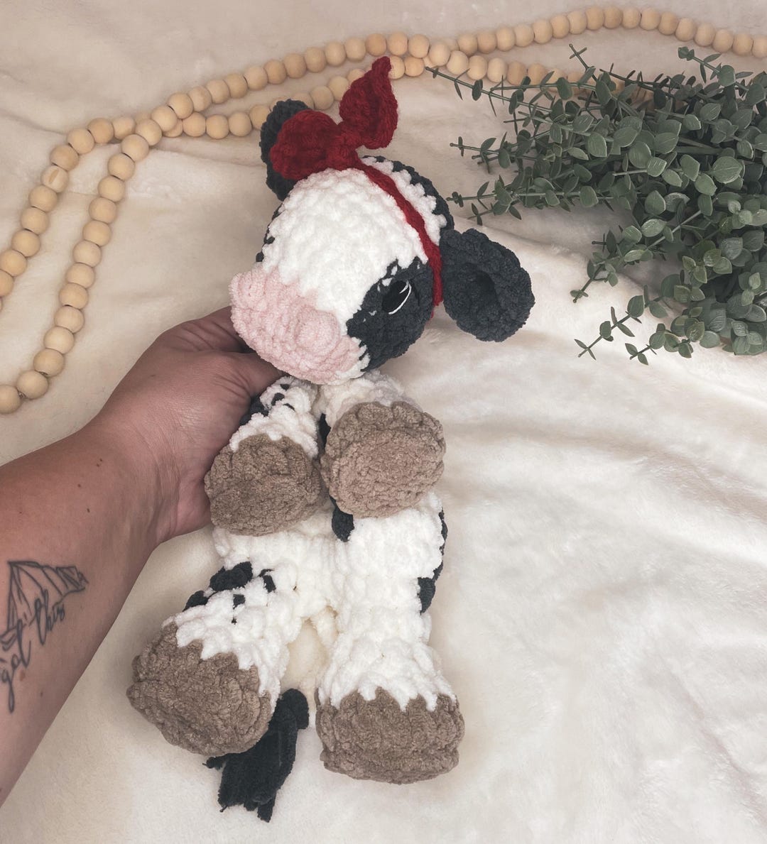 Crochet Cow Lovey | Cow Snuggler | Custom Cow Gift | Farm Nursery - Etsy