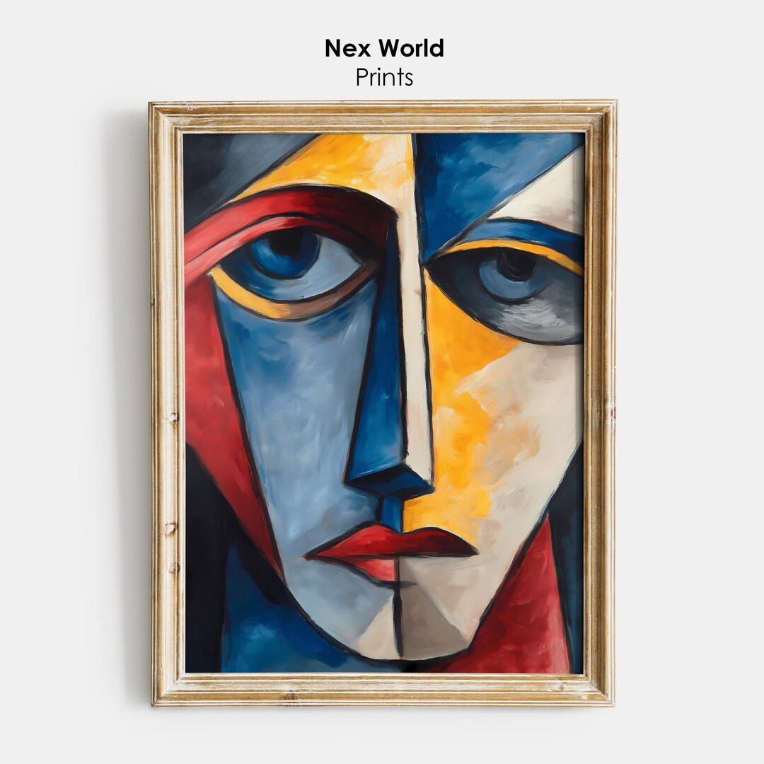 Picasso Abstract Face Art Print, Cubism Artwork, Modern Geometric ...
