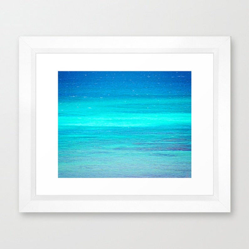 Turquoise Art Print Blue Ocean Wall Art Large Minimalist | Etsy