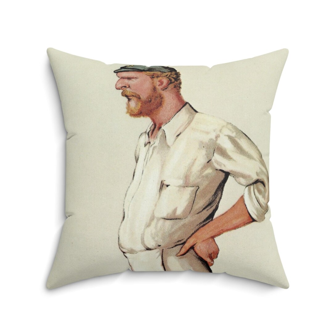 Cricket Player Throw Pillow: Vintage Art Sports Decor - Etsy