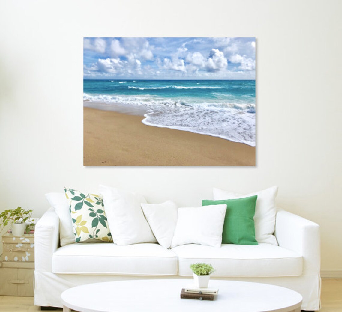 Beach Photography Print Blue Seascape Decor Large Blue Ocean Wall Art ...